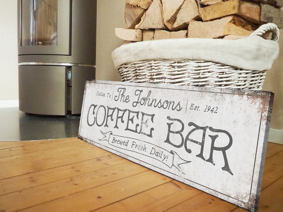 Large Coffee Bar Sign Custom Coffee Station Sign Kitchen Decor Coffee ...