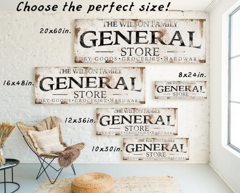 Custom General Store Sign for Kitchen Personalized Farmhouse - Etsy