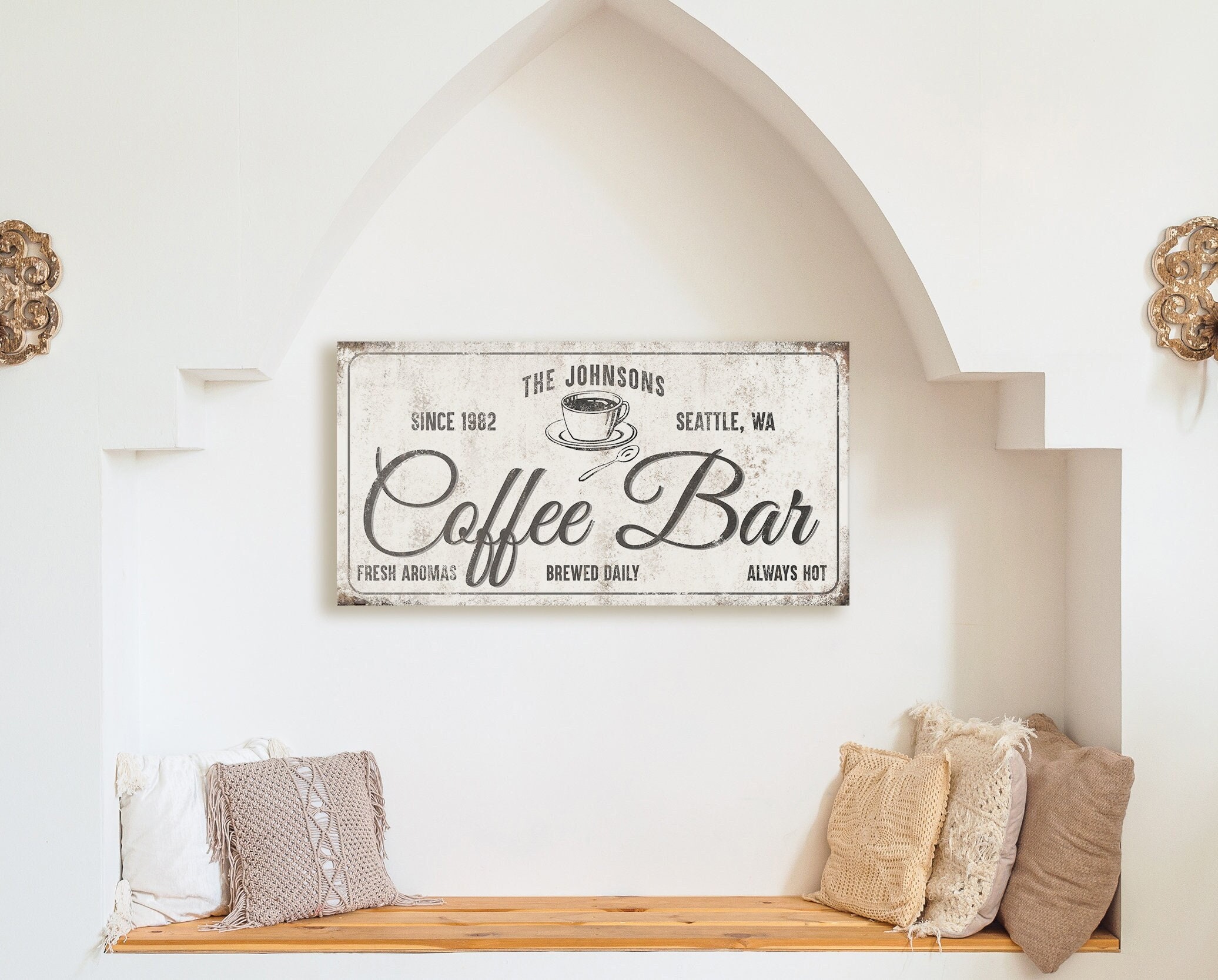 Personalized Coffee Bar Sign Custom Coffee Station Sign - Etsy