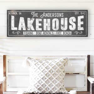 Custom Lake House Sign for Front Porch Lake Cabin Decor Rustic Lake ...