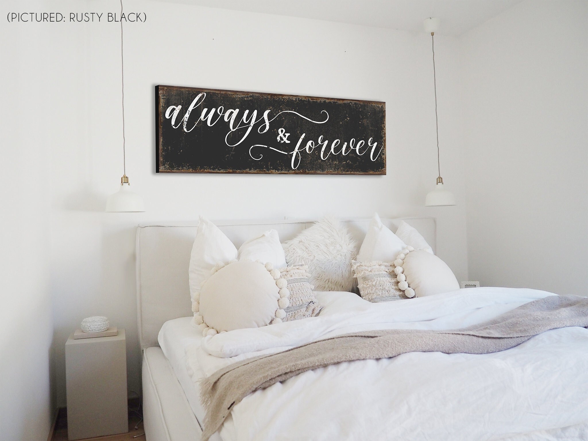 Above Bed Sign Master Bedroom Signs Always and Forever Wall - Etsy