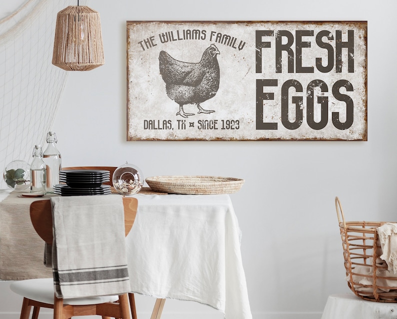 Fresh Eggs Chicken Sign Rustic Farmhouse Decor Chicken Coop - Etsy