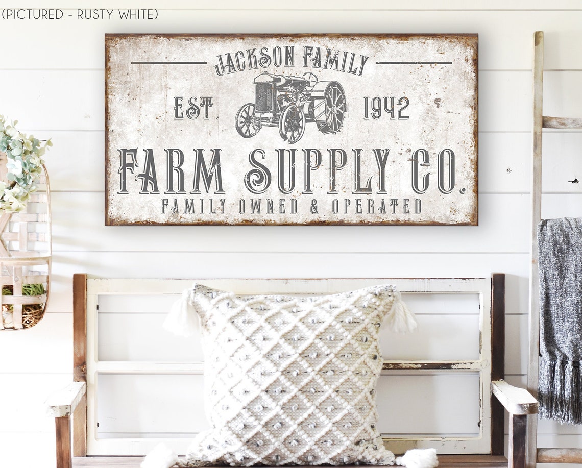 Custom Farm Supply Company Sign Vintage Tractor Signs - Etsy