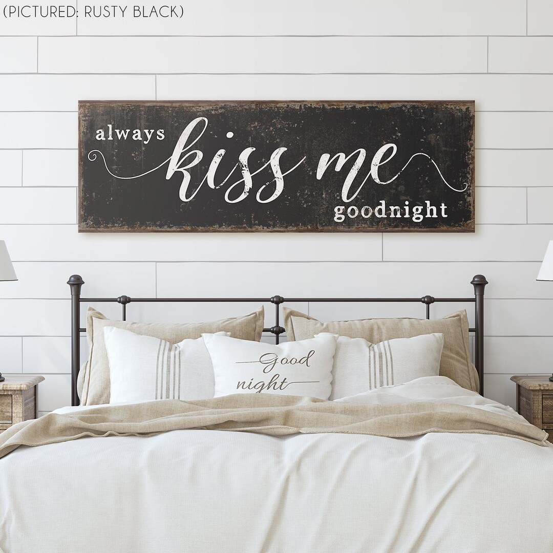 Large Over Bed Wall Art Bedroom Signs Above the Bed Anniversary Gift ...