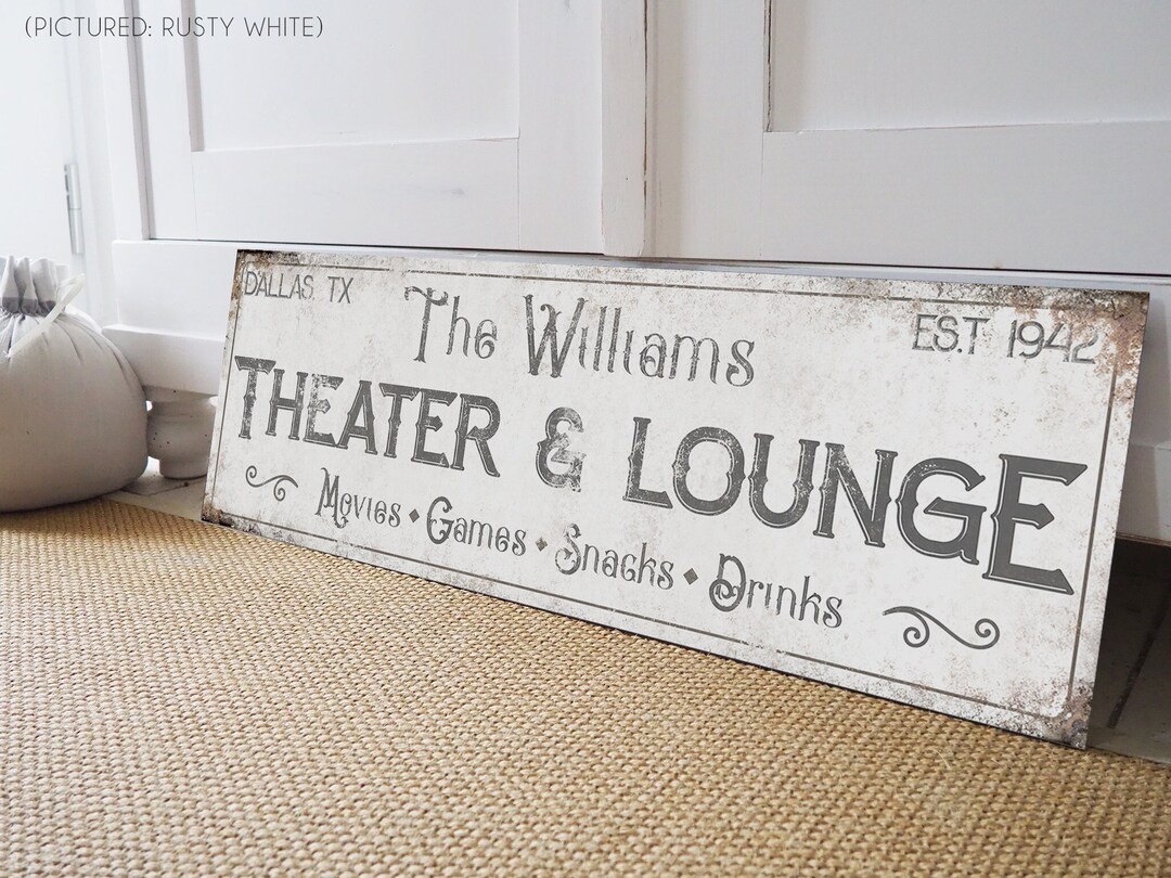 Custom Movie Room Sign Personalized Theater and Lounge Signs for ...