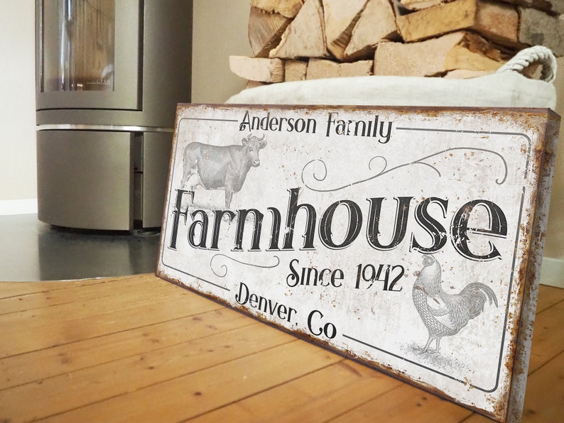 Custom Vintage Family Farm Sign Name Farmhouse Signs - Etsy