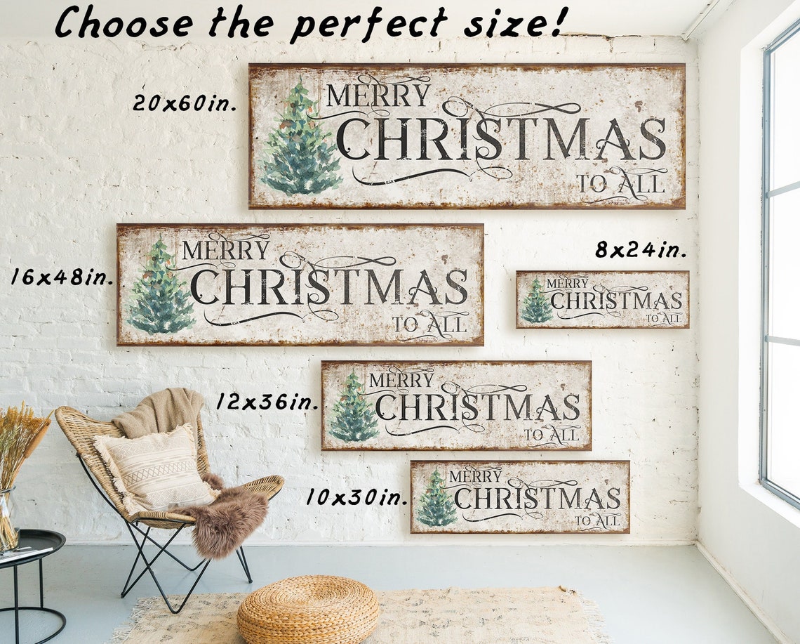 Rustic Merry Christmas Sign Farmhouse Christmas Cottagecore - Etsy