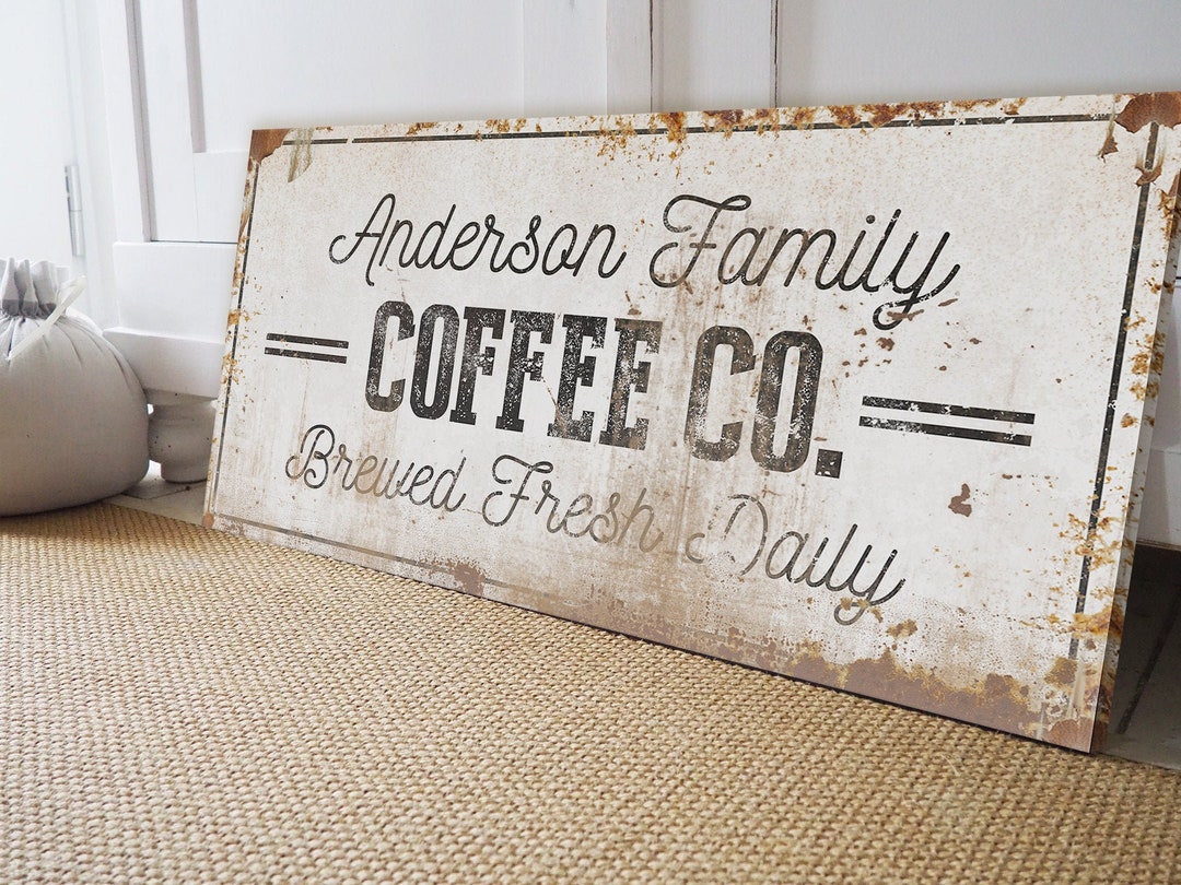 Rustic Coffee Bar Sign Personalized Coffee Bar Sign Large Coffee ...