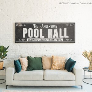 Billiards Lounge Sign, Pool Hall Sign, Basement Man Cave Decor ...