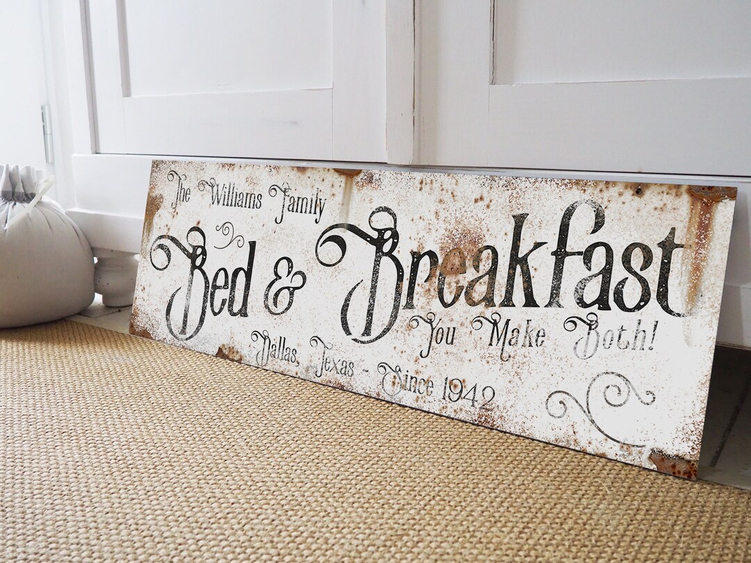 Custom Bed and Breakfast Sign Cottagecore Rustic Home Decor Modern ...