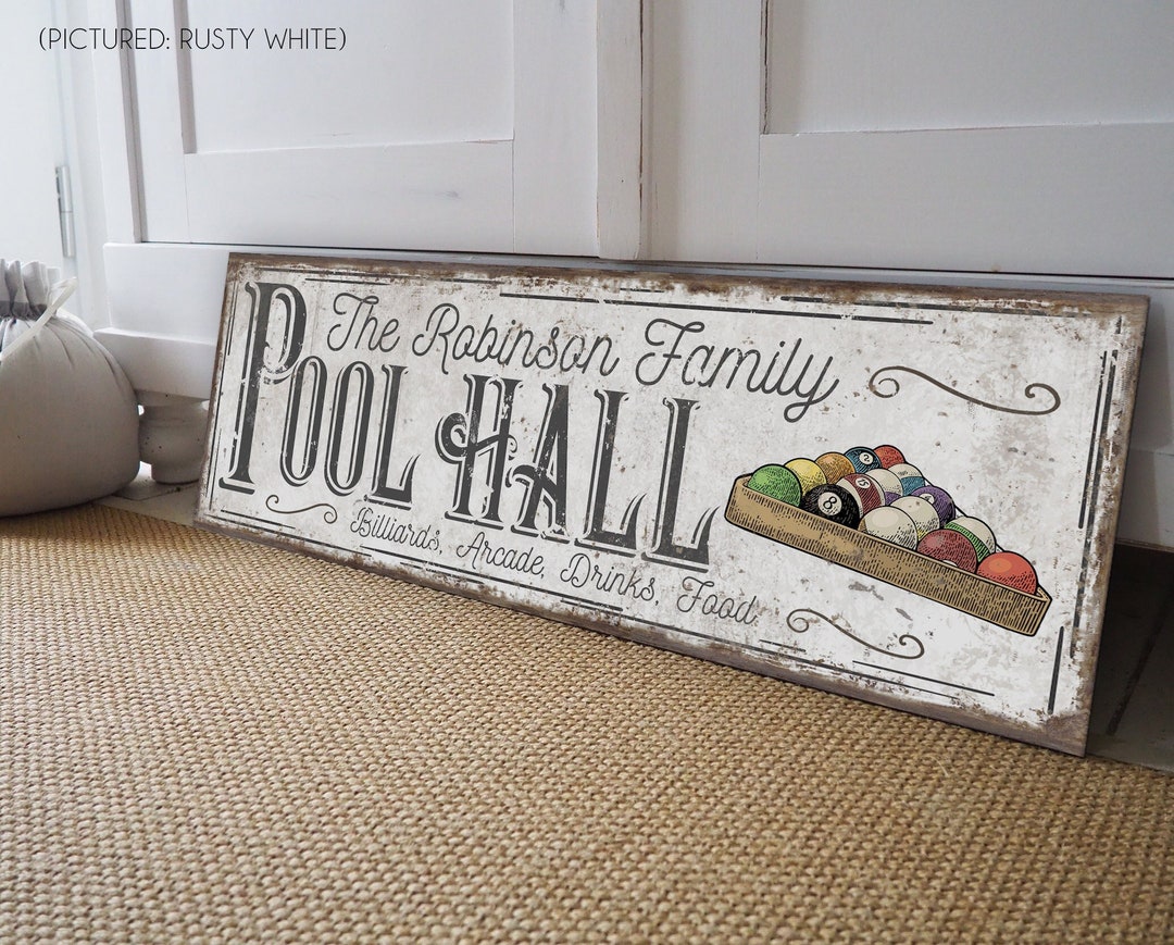 Pool Room Sign Custom Basement Bar Sign Billiards Wall Art Accessories ...