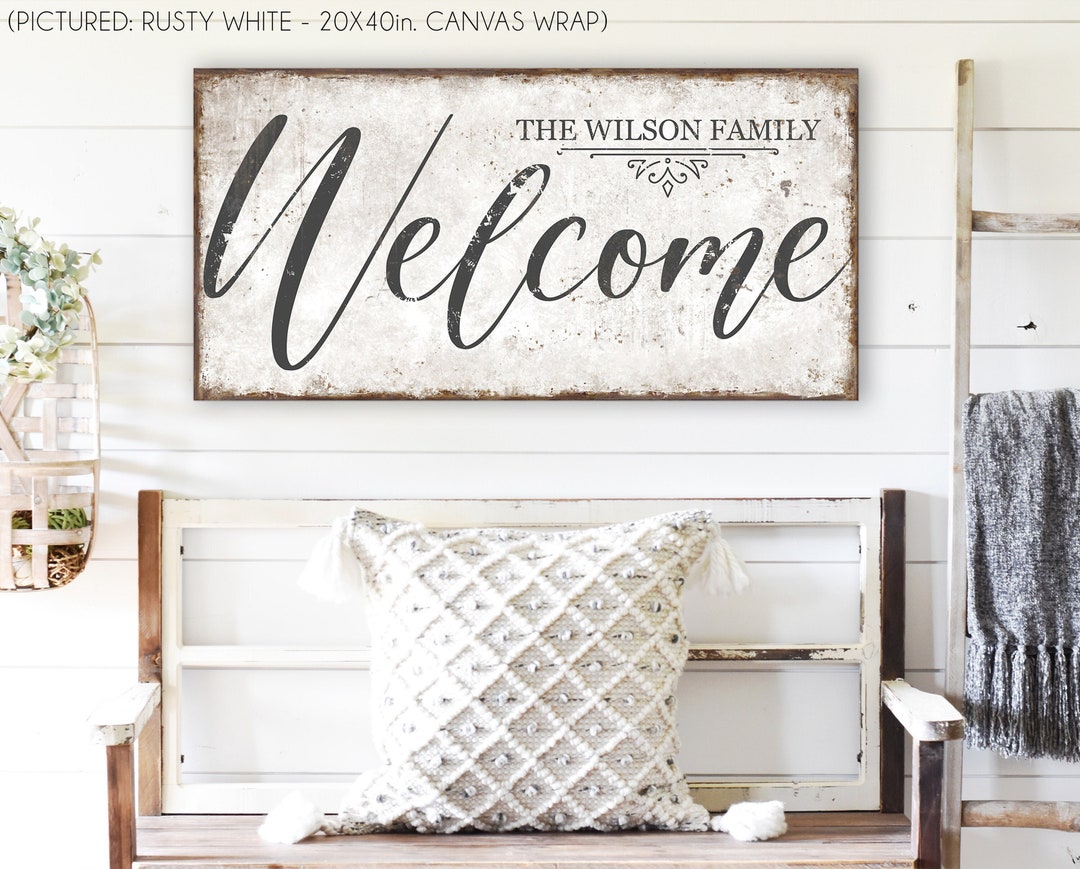 Custom Welcome Sign for Entryway Entry Way Home Decor Personalized ...