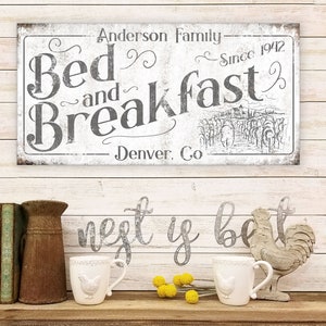 Custom Bed and Breakfast Sign Rustic Bnb Signs Cottagecore Home Decor ...