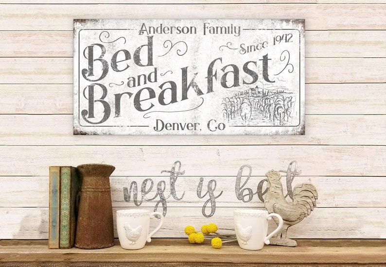 Custom Bed and Breakfast Sign Rustic Bnb Signs Cottagecore - Etsy
