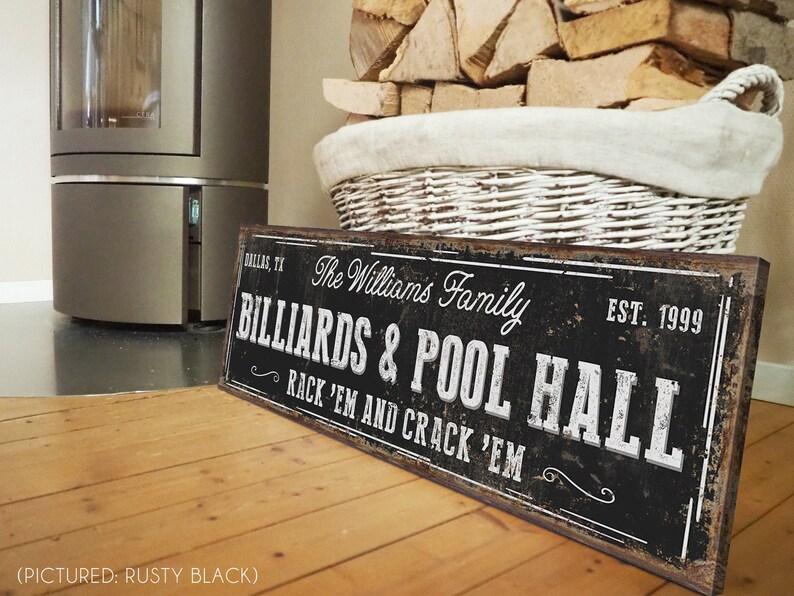 Custom Man Cave Wall Art Personalized Pool Hall Sign Vintage - Etsy