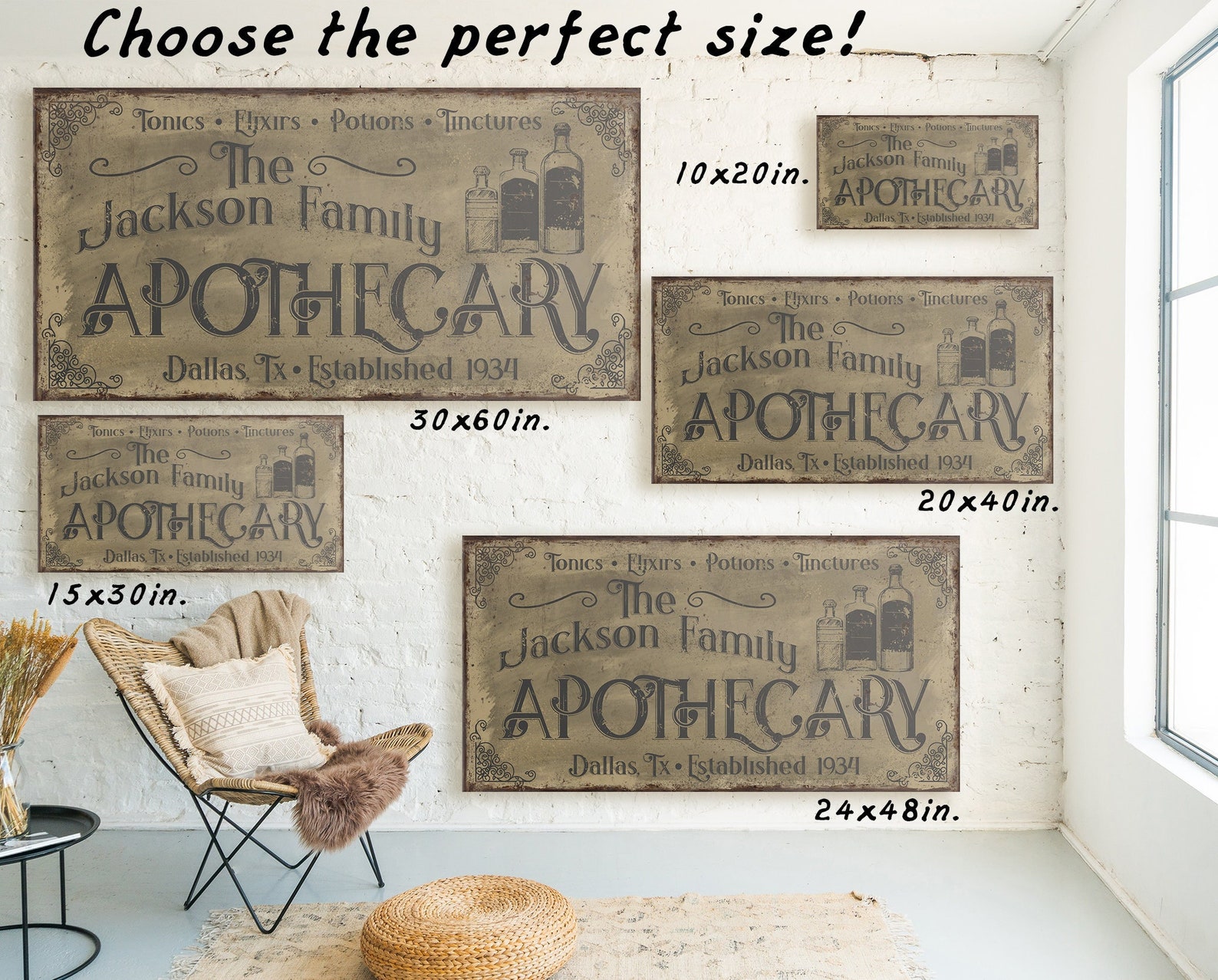 Personalized Apothecary Sign, French Country Farmhouse Decor - Etsy