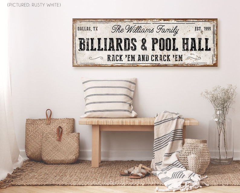 Custom Man Cave Wall Art Personalized Pool Hall Sign Vintage - Etsy