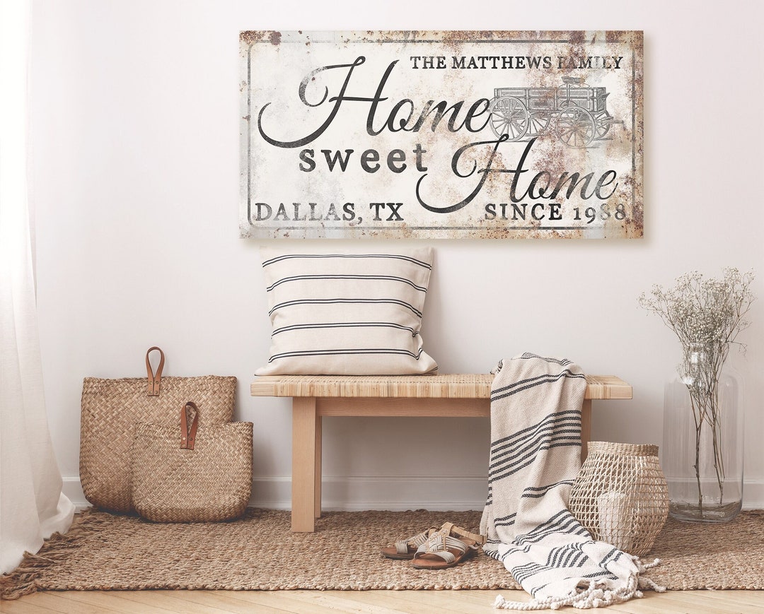 Custom Home Sweet Home Sign for Entryway Decor Entry Way Table Sign ...