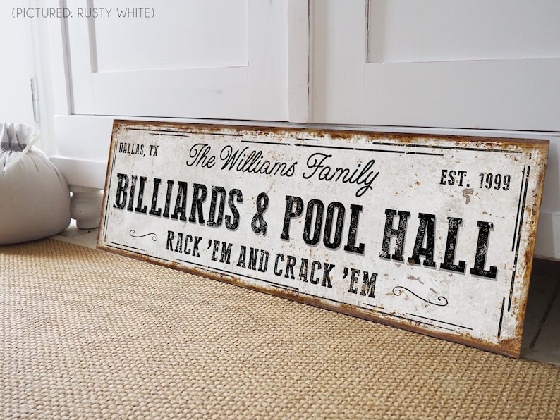 Custom Man Cave Wall Art Personalized Pool Hall Sign Vintage - Etsy