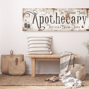 Apothecary Sign Vintage Personalized Family Name Sign for Kitchen Decor ...