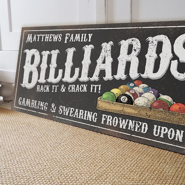 Billiards Lounge Sign - Etsy