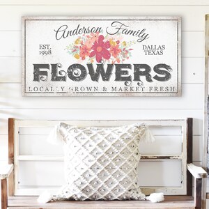 Custom Fresh Flower Market Sign Personalize Flower Farm Signs Vintage ...