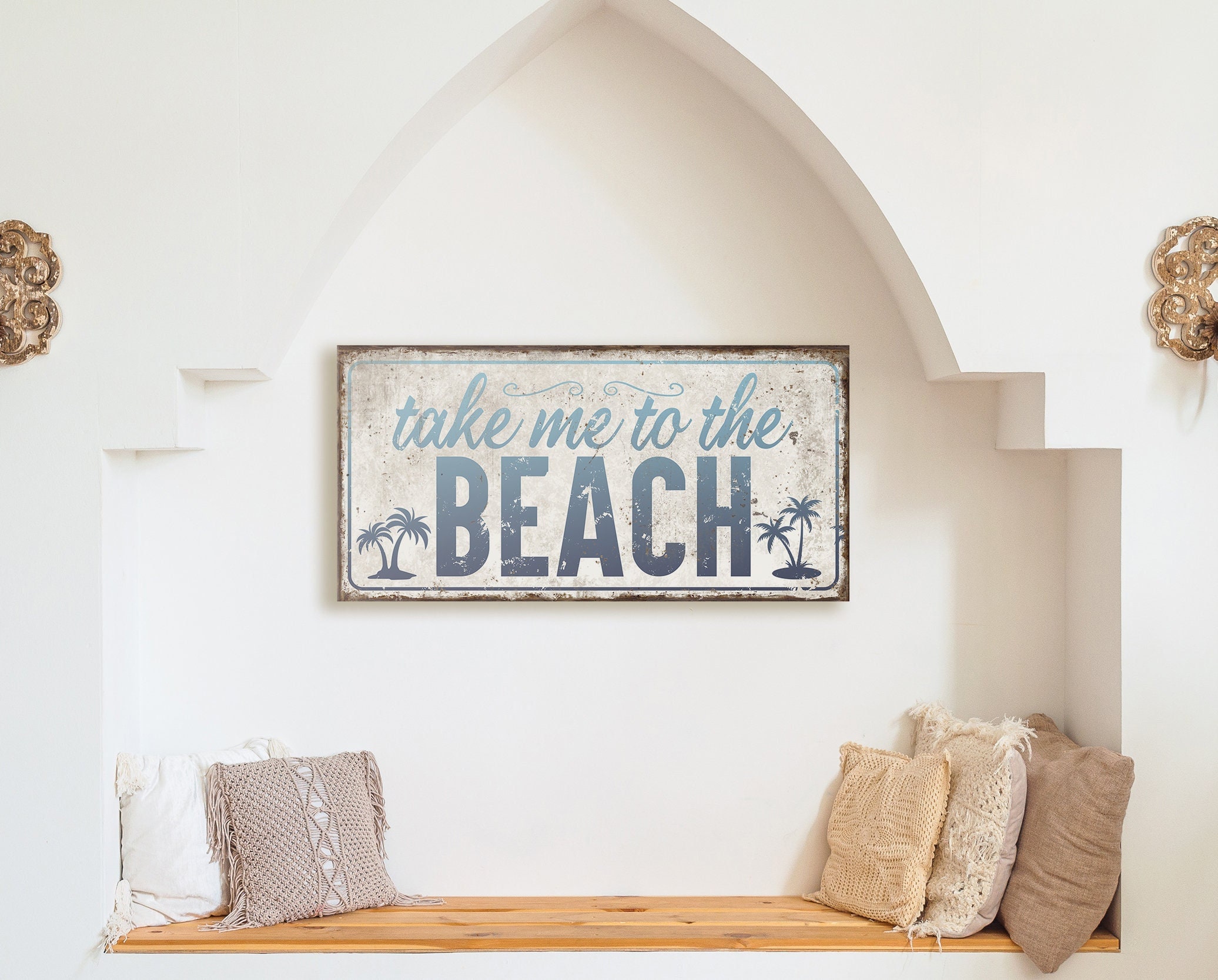 Rustic Beach Wall Decor Take Me to the Beach Sign Airbnb Wall - Etsy