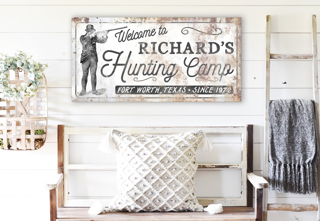 Custom Hunting Camp Sign for Him Gift Ideas Dad Gift for Hunter Man ...