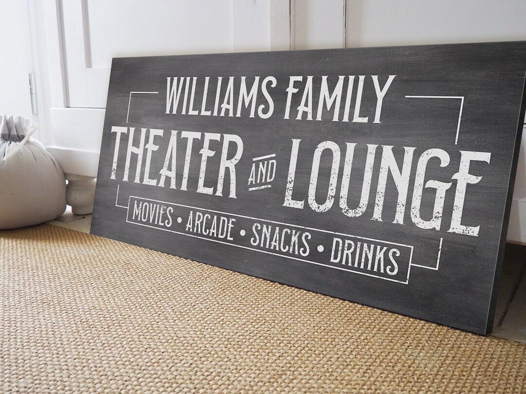 Custom Theater and Lounge Sign for Basement Man Cave Gift Ideas for Dad ...