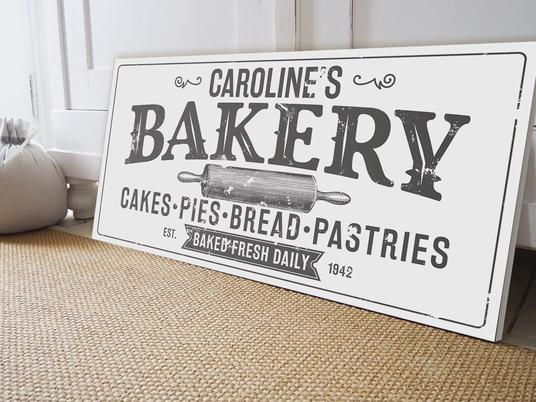 Custom Bakery Sign: Vintage Farmhouse Kitchen Decor, Personalized ...