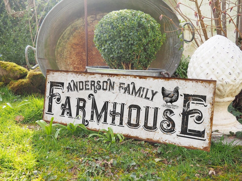 Farmhouse Family Sign Rustic Name Sign Homestead Gifts for Mom - Etsy