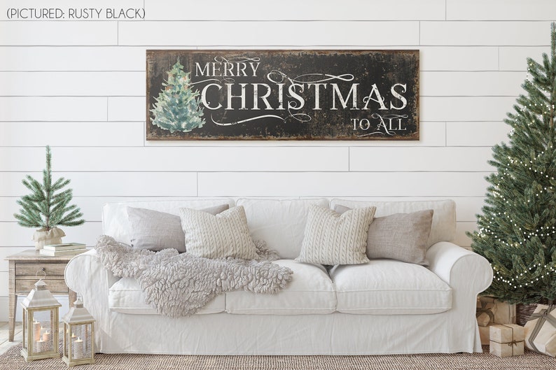 Rustic Merry Christmas Sign: Farmhouse Cottagecore Holiday Decor - Etsy