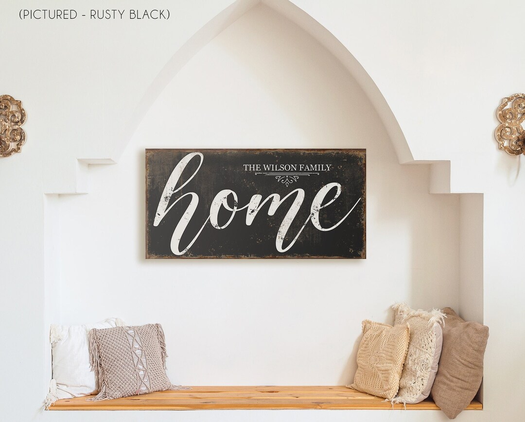 Personalized Family Name Home Sign: Rustic Farmhouse Wall Decor - Etsy