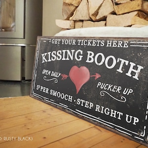Kissing Booth Sign Farmhouse Valentines Day Decor Vintage Valentine ...