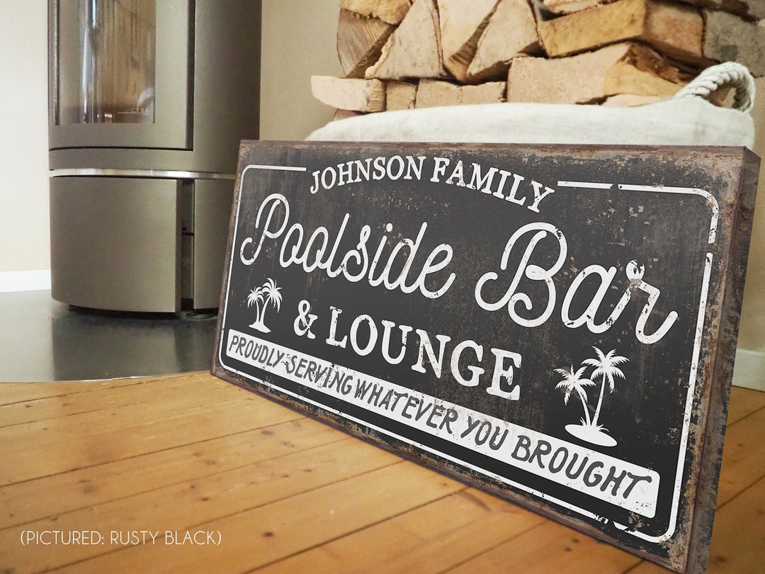Custom Poolside Bar & Lounge Sign: Personalized Patio Decor - Etsy