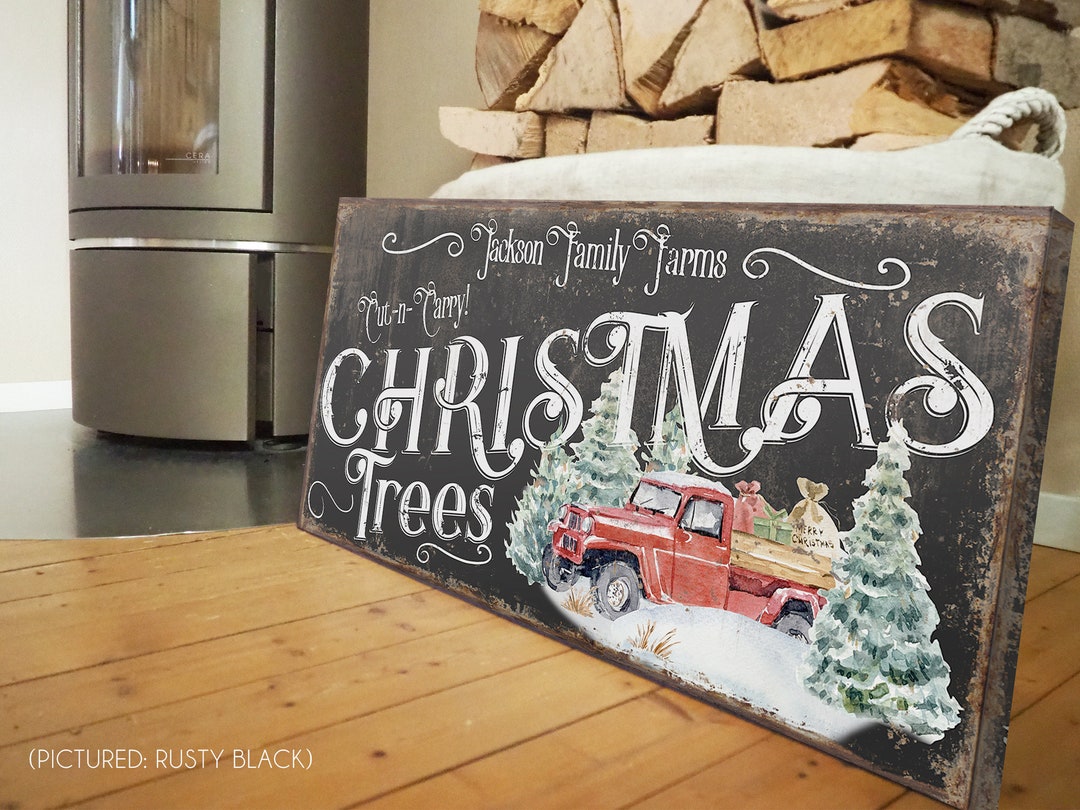 Personalized Large Farmhouse Christmas Tree Farm Sign French Country ...