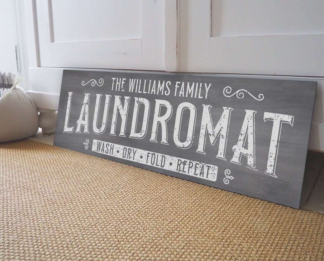 Custom Laundry Room Sign, Wash Dry Fold, Laundromat, Farmhouse Decor ...