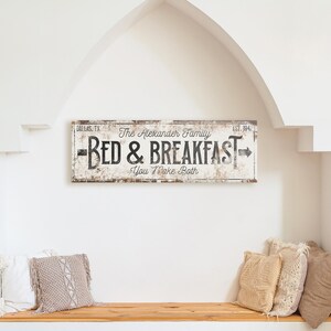 Custom Bed and Breakfast Sign Airbnb Welcome Signs Personalized Bnb ...