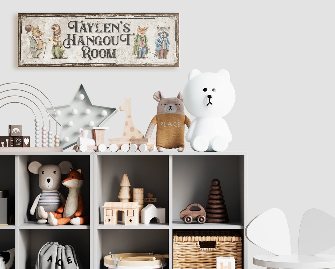 Custom Kids Room Sign Vintage Kids Room Decor Kids Name Sign for ...