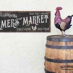 Custom Farm Sign Farmers Market Signs Personalized Kitchen Decor Rustic ...