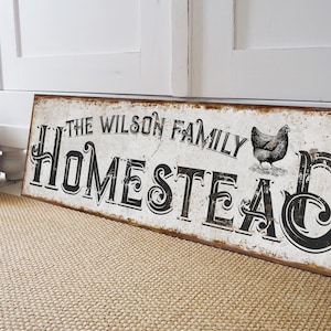 Custom Homestead Sign Personalized Farmhouse Signs Rustic Antique Decor ...