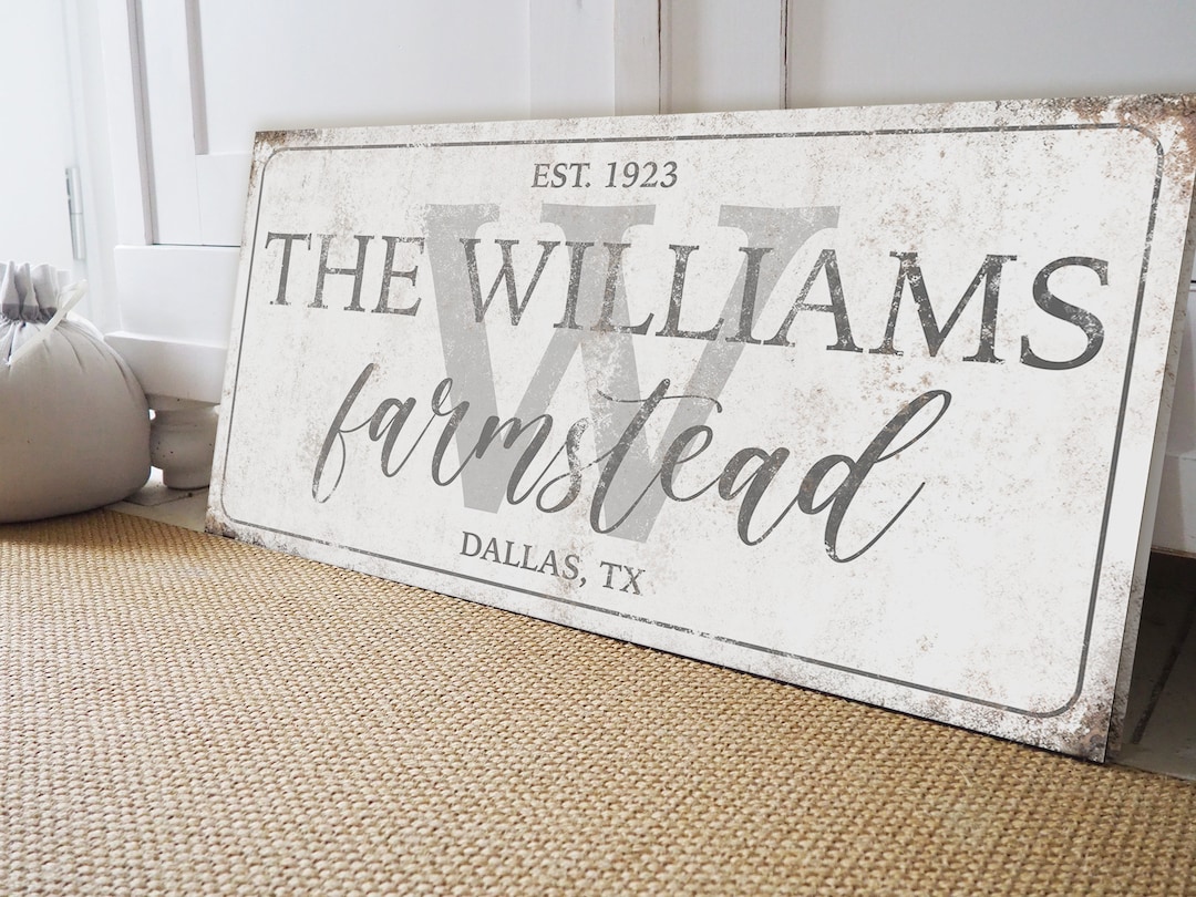 Custom Last Name Family Initial Sign Established Sign for House Modern ...