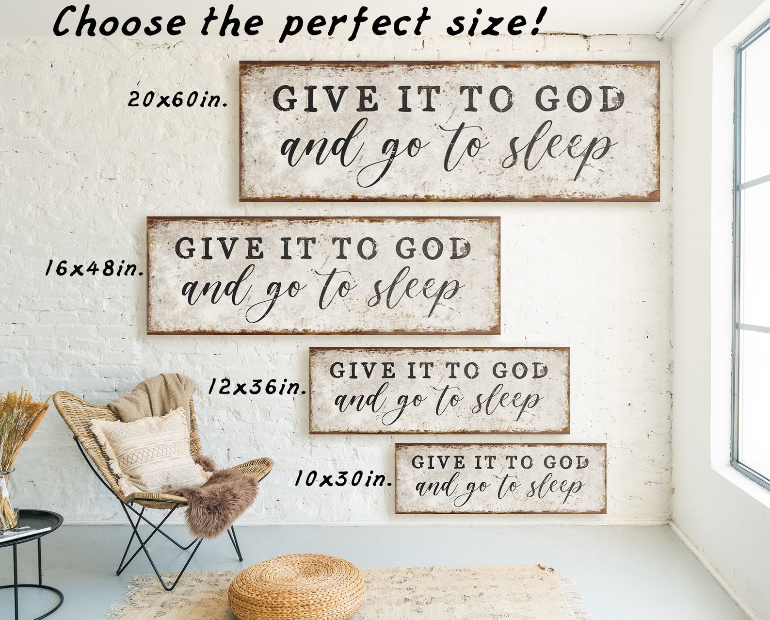Give It to God and Go to Sleep Sign for Above Bed Bedroom - Etsy