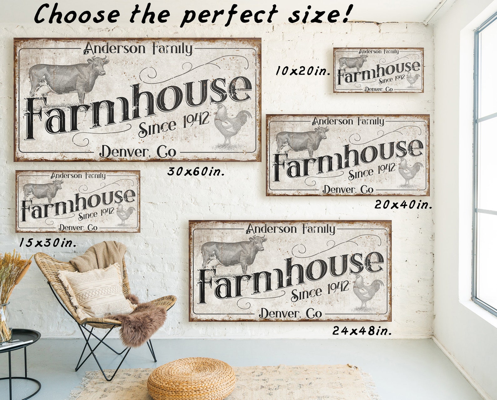 Custom Farmhouse Sign: Personalized Homestead, Barn, or Cabin Art - Etsy