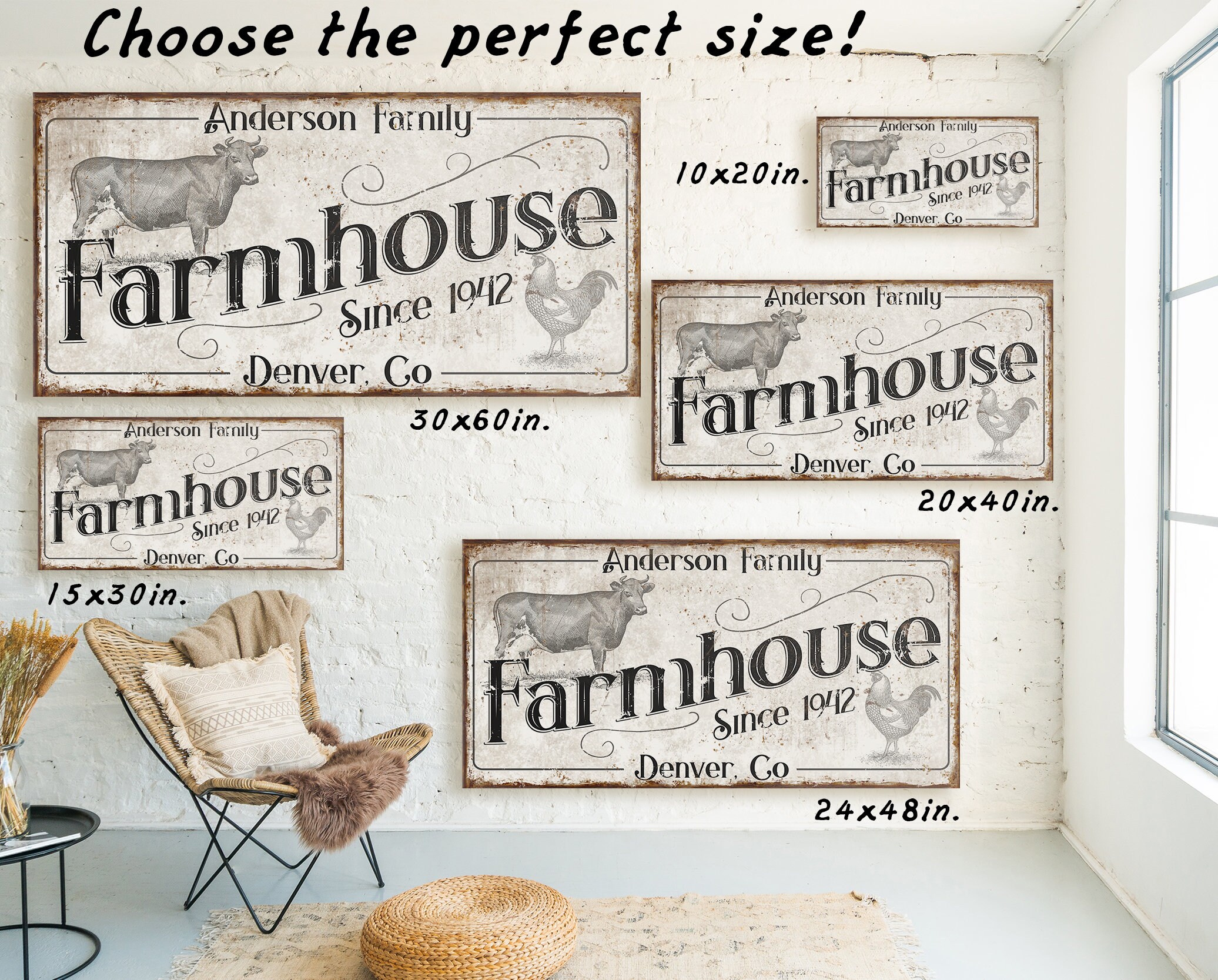 Custom Farmhouse Sign Personalized Homestead Signs Farm Barn - Etsy