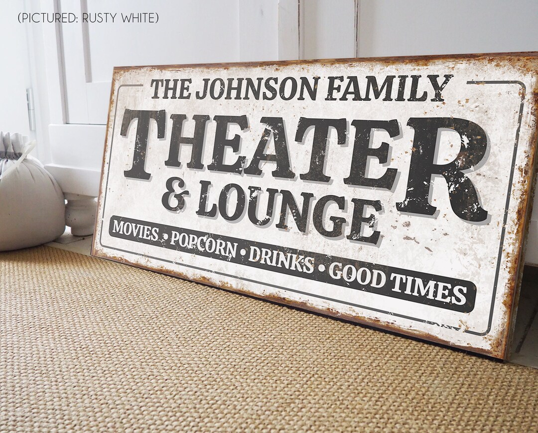 Custom Theater & Lounge Sign: Rustic Movie Room Decor - Etsy