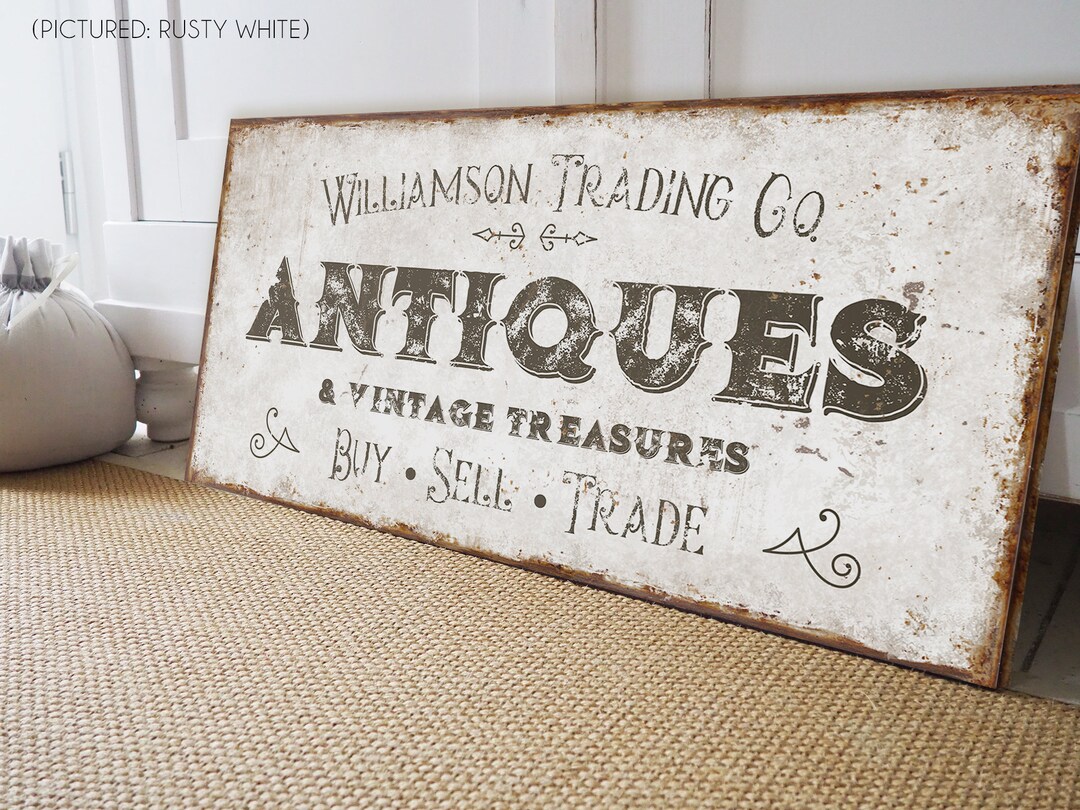 Custom Antiques Store Sign: Rustic Farmhouse Decor - Etsy
