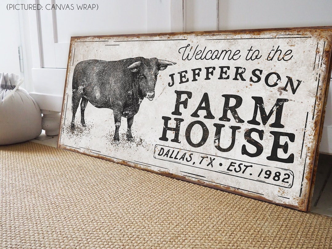 Personalized Farmhouse Family Name Sign Rustic Farm Decor Custom ...