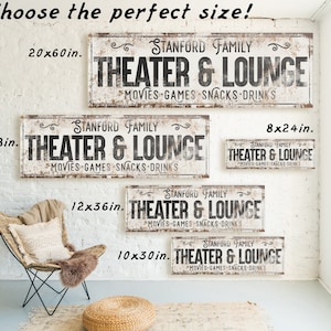 Custom Vintage Theater and Lounge Sign for Movie Room Antique Basement ...