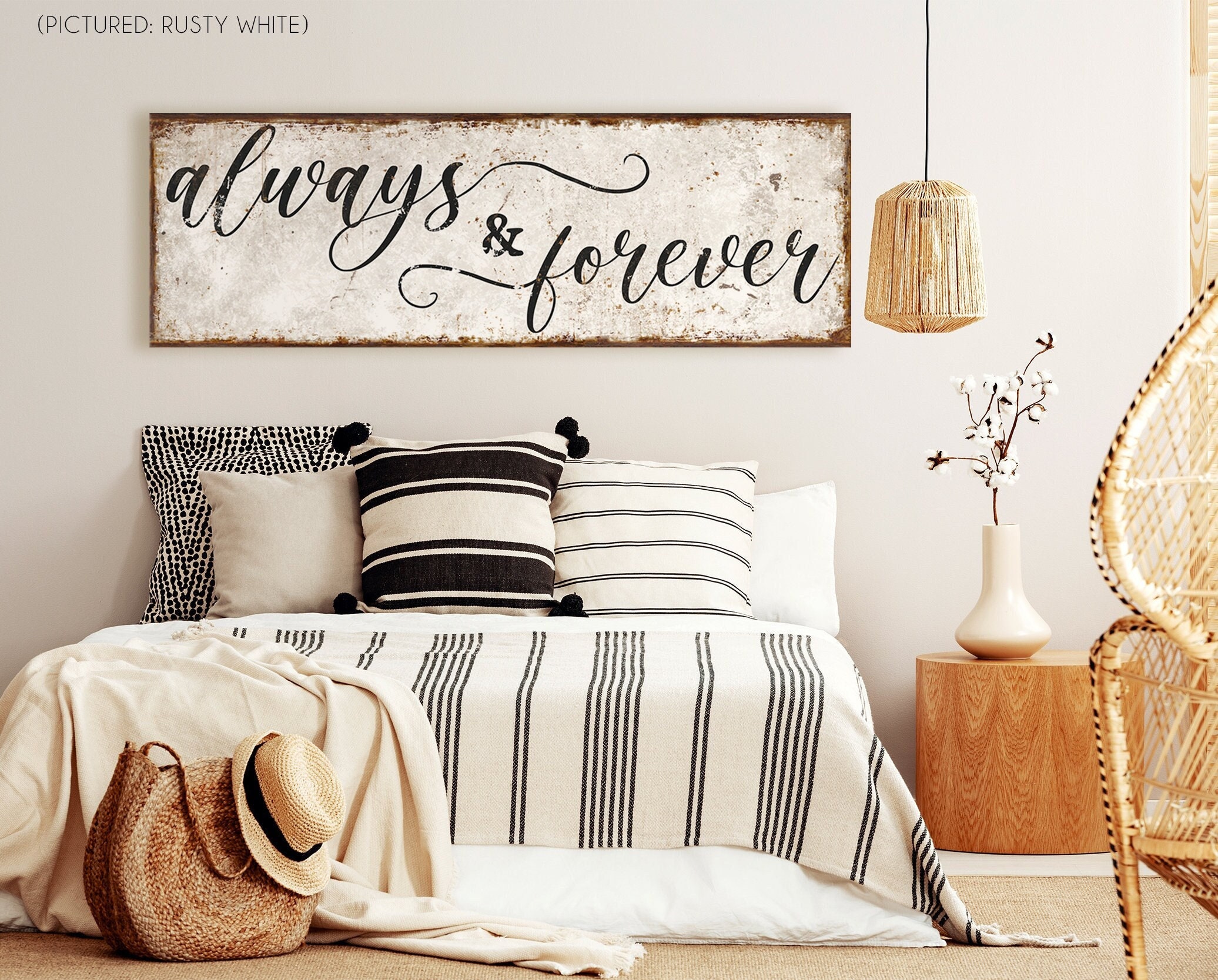 Above Bed Sign Master Bedroom Signs Always and Forever Wall - Etsy